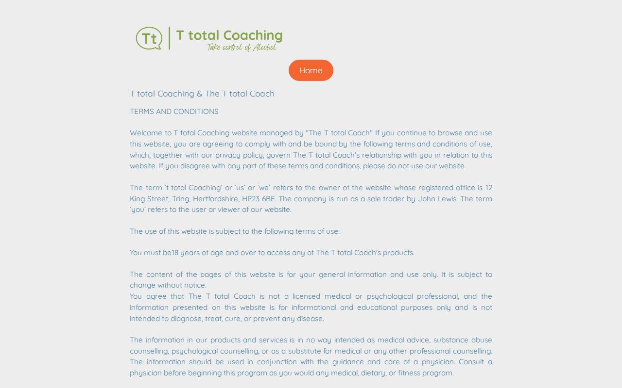 T total Coaching Ts&Cs